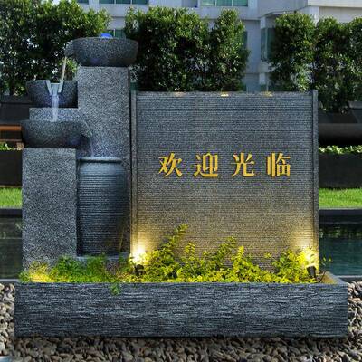 大型欧式流水店墙屏风喷酒装饰水幕CGG墙泉风水轮观景庭院加湿器