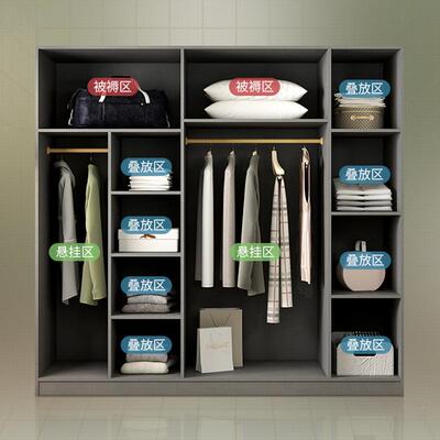 衣家全柜门收LFL纳衣柜用卧室衣帽间蜂板窝板铝定制厂家现代简约