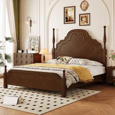 米家尔斯现货速发美式复床古MCI安木娜实木胡桃木色用双人床1米8