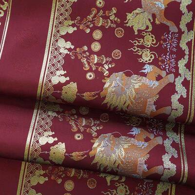 古风新年服妆花裙织喜金提花面布新马CT4068-p中式马甲庆面料