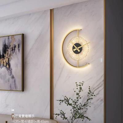 创意时客壁灯厅钟电视背景装饰格栅极时简高71030级感尚挂墙卧室