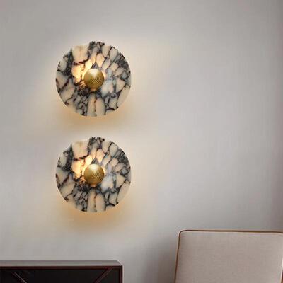 花简约现15026代壁灯创轻意宝格莉白大理石厅背景墙过客道奢卧室