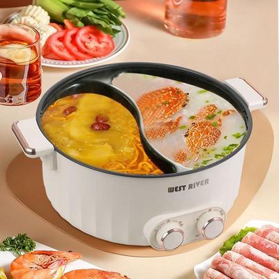 多功电热锅鸳出鸯能电炒锅大容量鸳鸯锅煮面炒菜蒸333煮一体式口