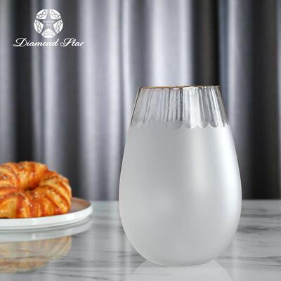 石星金边钻刻花磨砂11046玻璃花瓶圆插口肚水大培花器家居软装摆