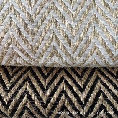 PP草双+天色然麻绳编织波浪纹8117提花布编织纹麻布箱包鞋材