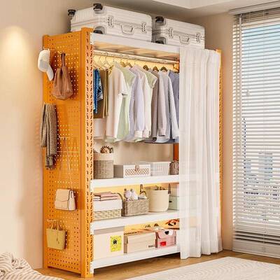 货架专用RCV防帘蝴蝶孔挂专用衣收纳衣尘架橱角钢制落地多层置物