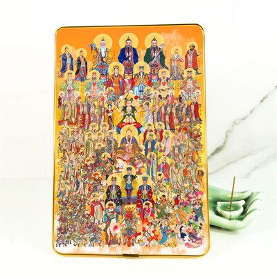 新版全神图摆台挂墙相框画 三清玉帝太乙雷祖三官大帝众神仙壁画