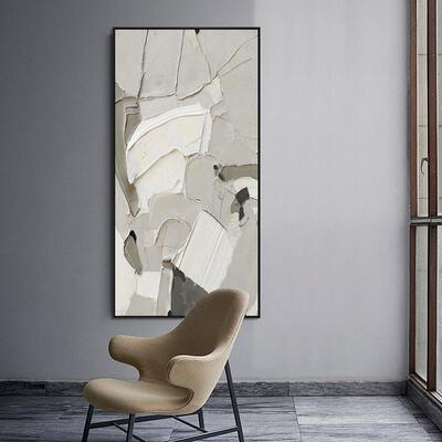 平淡奇现代白灰工业风无客装饰画玄关走廊尽头壁画厅QX202012过道