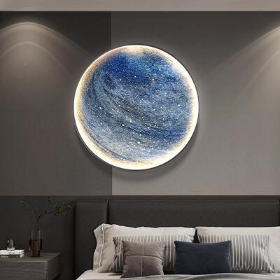 现代轻奢月球球星玄关卧室圆形装饰客厅沙发画背景墙eSF728668d灯