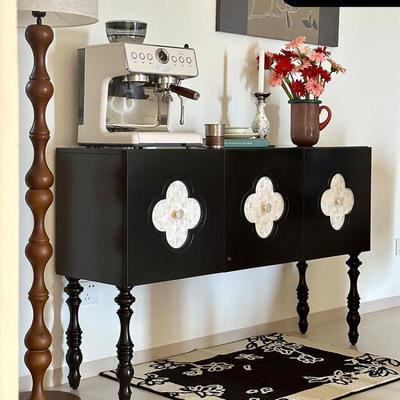 四叶ZDU草贝壳柜法式餐复古入户门厅柜实多木储物功能收纳柜玄关