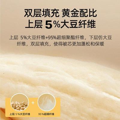 秋大豆纤维子母二合被BSK-子母一学被芯扣子款四季棉被生单双人被