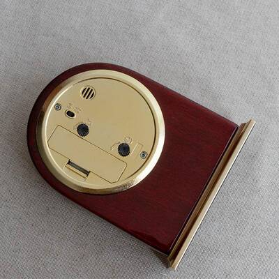 复古实意木烤台式钟漆表中式座钟客厅简约桌面摆实木钟件静音代创