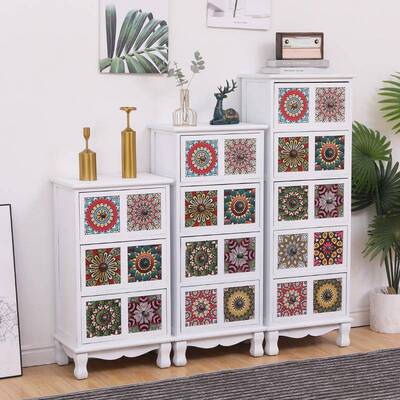 式复古柜实木斗柜彩绘厅储美物柜抽屉式收纳阳台多层置客物柜3463