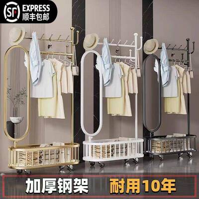 动落衣挂架多层卧室旋转移多功能穿衣镜轻奢地衣服二合一衣NTK帽