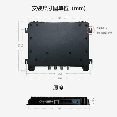 E71固定高式rfid读BRE写器四通道频分体式读0卡器远距超离四口采