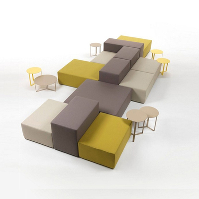 现代简约售楼处接待休息等候洽谈区创意异形休闲办公室组合沙发凳