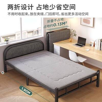 折叠单人2床成人家易用款床XUK简午休床1.米硬板小床单人床出租房