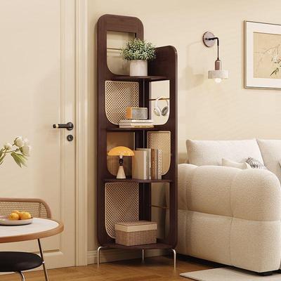 法式中古风沙边收纳孔架转发角置物架时尚摆件落地免打LPR他其竹