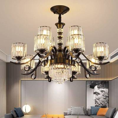 灯客吊灯现代简约2025年新款厅53689轻奢水晶大气厅灯大具卧室餐