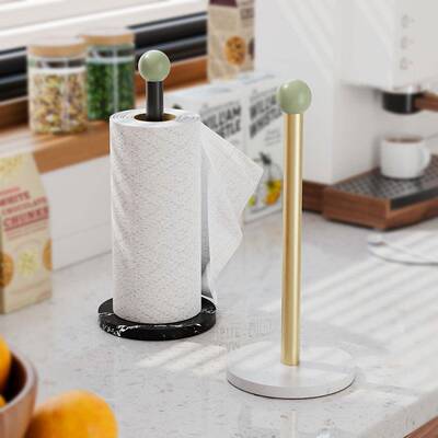 NRB新品房卷纸厨架YJZ属架金岩板座底纸巾架立式免打孔保鲜膜架收