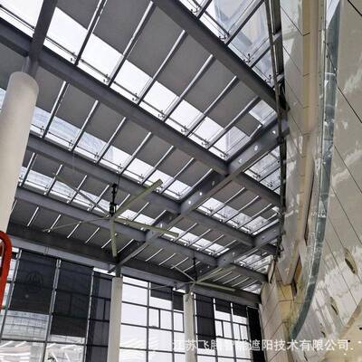 场OP-223商天窗电动遮帘济南玻璃顶棚智能卷轴式天棚厂家支阳持帘