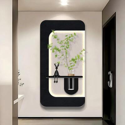 户门玄关装入饰画客厅走廊道挂画立体水过培绿IBQ植壁画灯简约壁