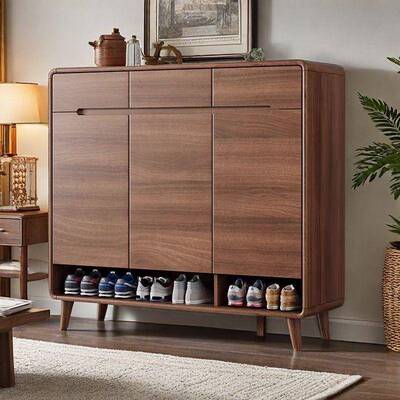 新款鞋落地UDT层鞋小柜家用实木多架户型客厅一体柜门口收纳柜走