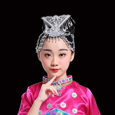 儿童畲族头饰女孩云南少数民族演出饰品苗族土族壮族彝族舞蹈配饰