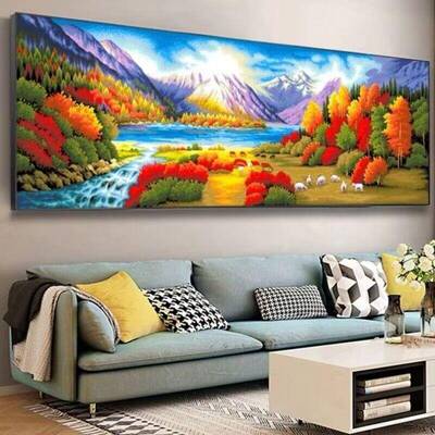 5秋色伊人十字绣22新十字绣客54001厅卧室简约现款代大幅0风景线绣