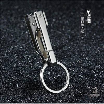 fegve304FPN不锈钥匙扣匙简约男腰挂个性创意钢汽士车钥挂件手工