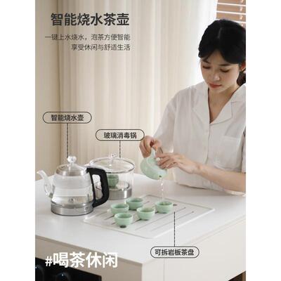 现代原风岛台餐桌台房一体家用可伸缩导实木木小户型厨多ZG-80938