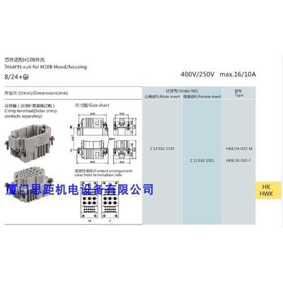 HK8/24-032-M/F西霸士SIBAS泰科TE工业航空插矩形插连接器公母插