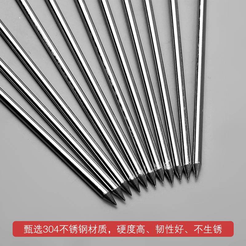 304不锈钢烧烤签子长40cm粗3.0mm羊肉串圆签烤肉钎子烧烤针铁签字