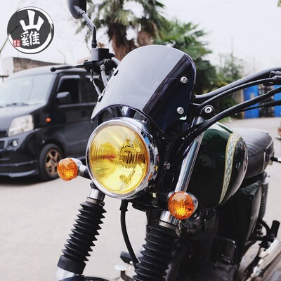 鑫源400复古改装大灯5.75寸前大灯支架转向灯支架一体 鑫源直上