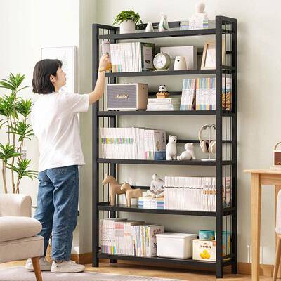 书架落地置儿童书柜子家用TRH桌面简易物实木厅架多层书本收客纳