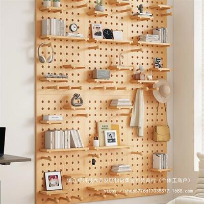 隔板墙上新20649置物架展户示款配件钩实入木洞洞板挂板收c墙面玄