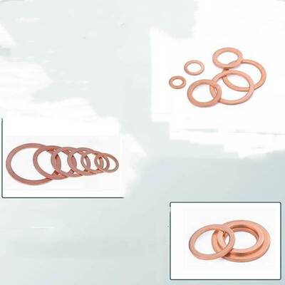 350PCS紫铜油封垫片盒装 O型密封件平垫片铜垫圈组合放油油堵垫片