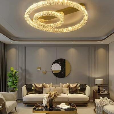 间轻奢家居水晶吸灯顶卧室设计感简约现代926家用温馨圆房过道形