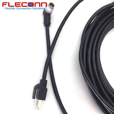 90直角弯头M12X编码8Pin度8芯公6头转RJ4G5网无品牌/线万兆CATA10