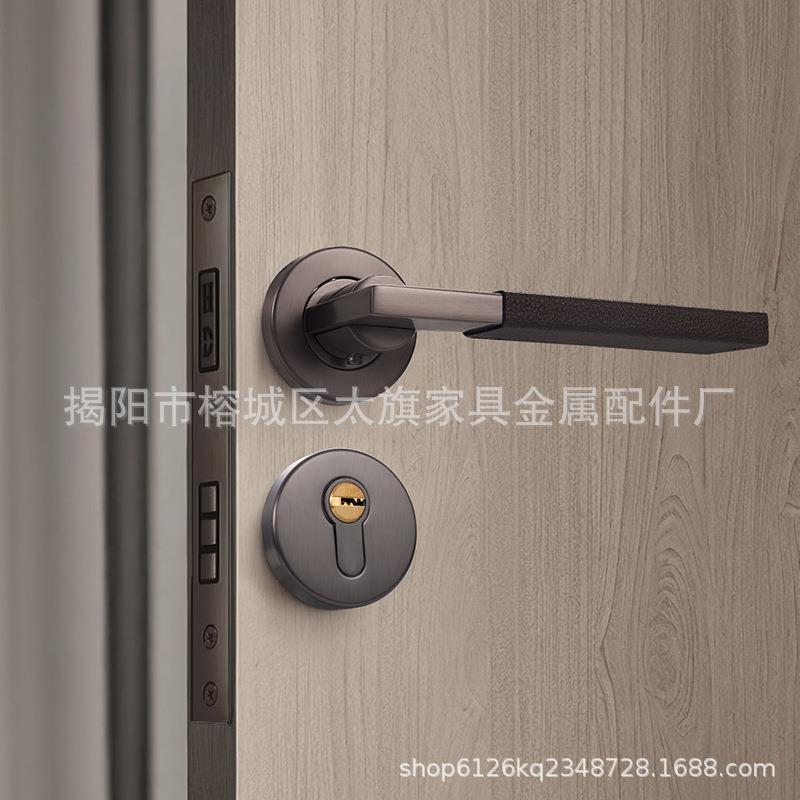 约现代简室内门锁卧门室静音锁新扣盖-8房门家用通用不锈钢锁浴室