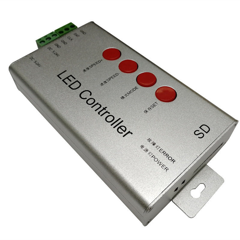 LED幻彩控制器T-1000B外控SD可编程序控制器 灯条条串点光源控制