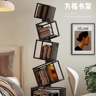 创意转角书架地落置书物架铁艺网红异性展示架FZH客体厅柜书架一