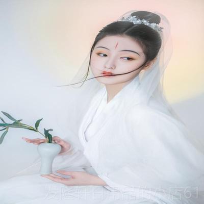 高档古观音菩萨套装服汉装头饰演发髻头纱出服裙子观世音道具新款