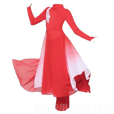 正品星旗红大开合唱演出服红色大摆裙万疆场舞蹈五服儿童现代表演