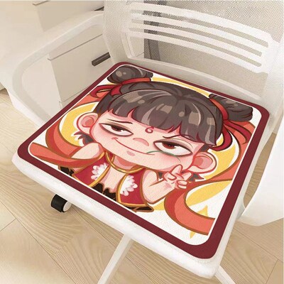 哪吒魔童闹海卡通毛绒坐垫卧室宿舍教室座垫办公室久坐学生屁垫