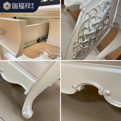 瑞客祥福美式实木玄关桌白色收纳置柜65083物玄关台欧式厅沙发背