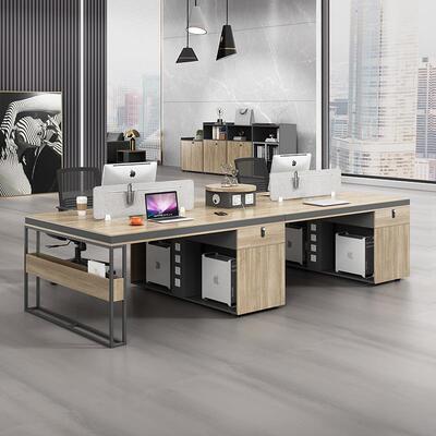 职员办公桌椅组合简约现代4人位二双6四工位卡座员工办公室桌椅桌