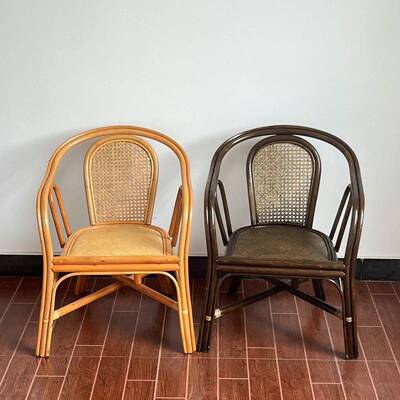 椅子藤椅真藤老人靠背椅天然43192编藤编单人闲老人阳台客厅休家