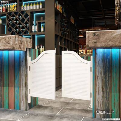 美门式百叶门双开地栅栏门卫生隔断吧台886田园风半腰中海隔麦太