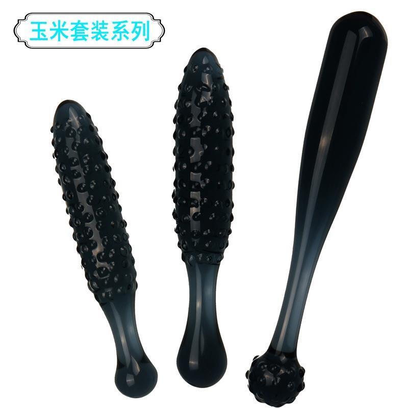 另类保健玩具黑色玉米玻璃解压凸点颗粒耐高温背部穴位按压器具高